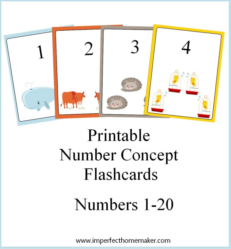 Printable Number Concept Flashcards - Imperfect Homemaker