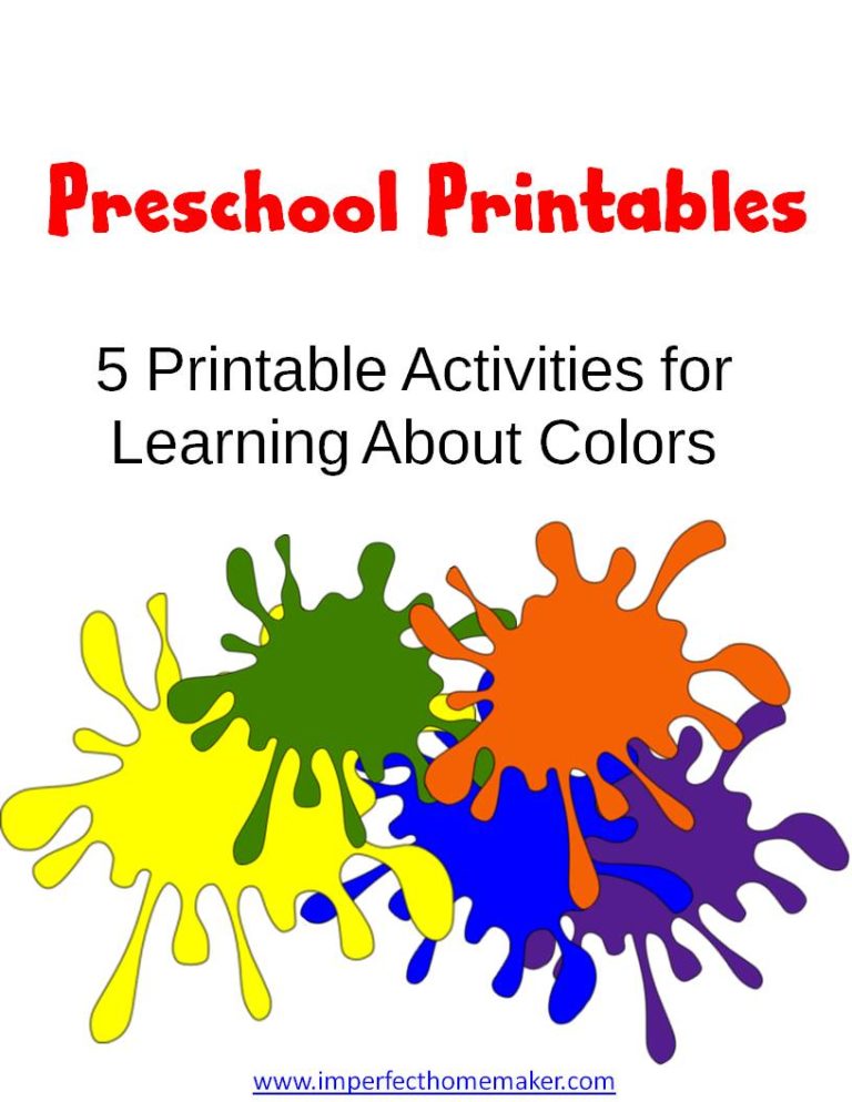 Free Preschool Printables: Learning Colors - Imperfect Homemaker