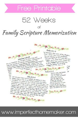 Free Printable Scripture Memory Cards - 52 Weeks of Family Bible ...